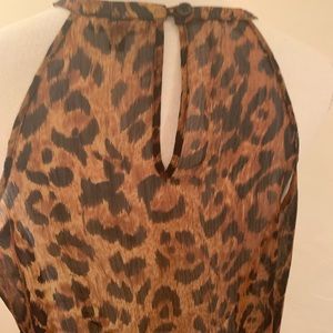 Tops | Leopard Print Sheer Top | Poshmark